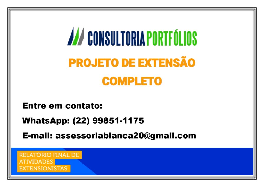 Projeto de extensão II - Logística - Consultoria Portfolios Projeto de extensão II - Logística - Consultoria Portfolios